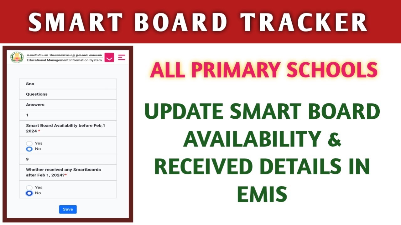 SMART BOARD TRACKER | EMIS WEBSITE NEW UPDATE | ALL PRI SCHOOLS UPDATE ...