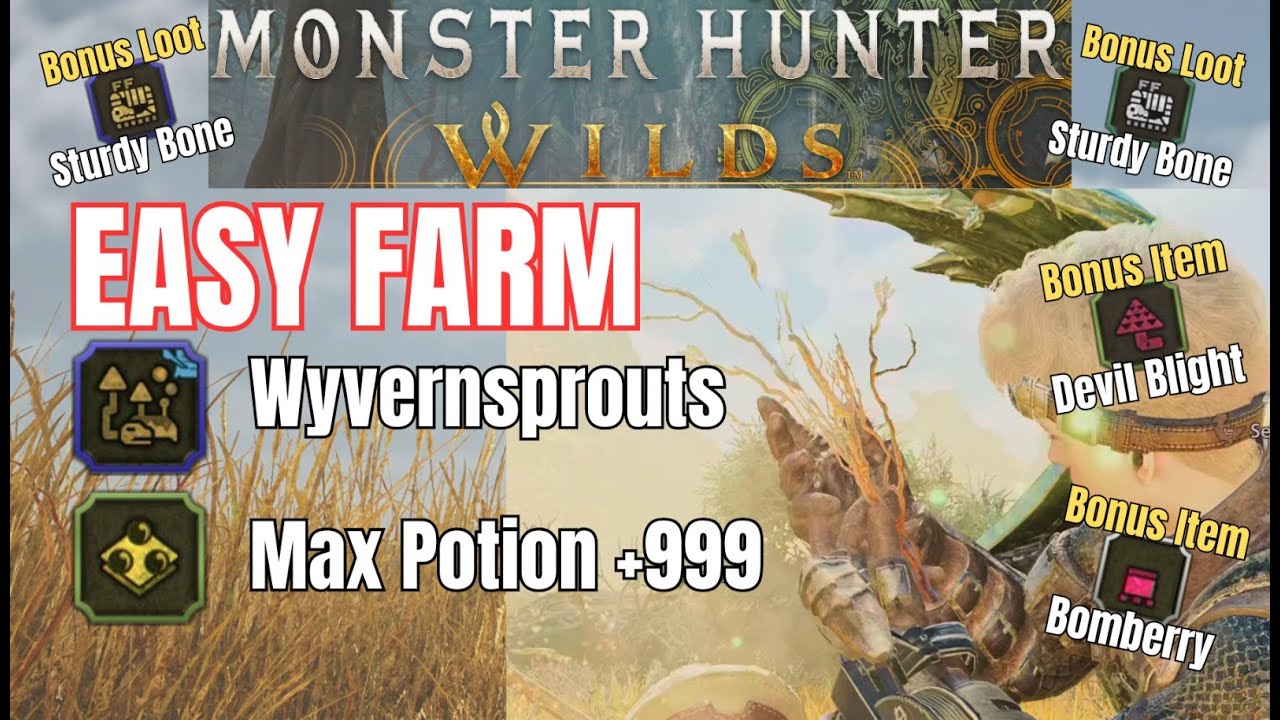 MHW BEST Wyvernsprouts Farming Method! - Infinite Max Potions + Bonus ...
