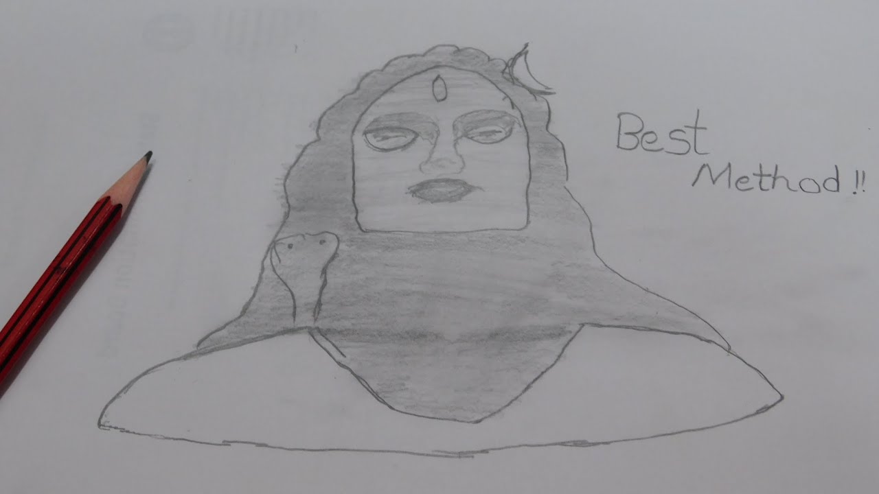 How to draw a "adiyogi" to Easy method(Step By Step Tutorial. - YouTube