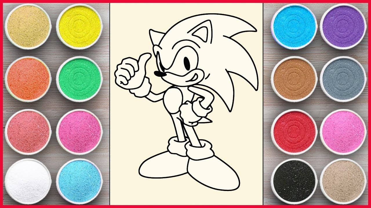 Colored Sand Painting Sonic The Hedgehog - 컬러링 샌드 페인팅 소닉 더 헤지혹 - YouTube
