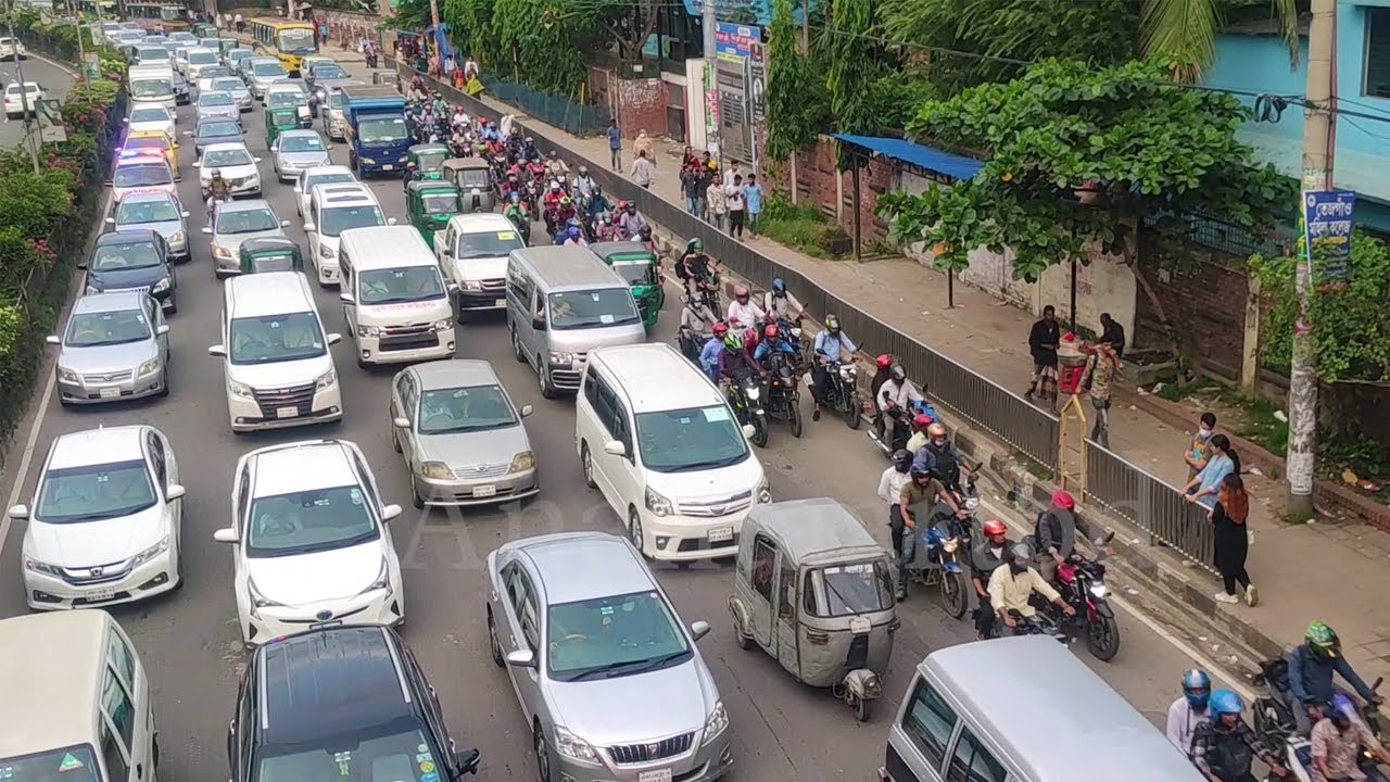 Vehicle Noise । Incredible Traffic jam in Mahakhali, Dhaka, Bangladesh ...