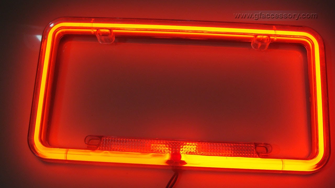 neon licence plate frame,, portaplacas neon - YouTube