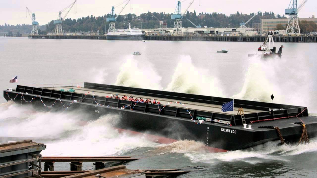 General Construction Company - Kiewit 200 and 201 Barge Launch - YouTube
