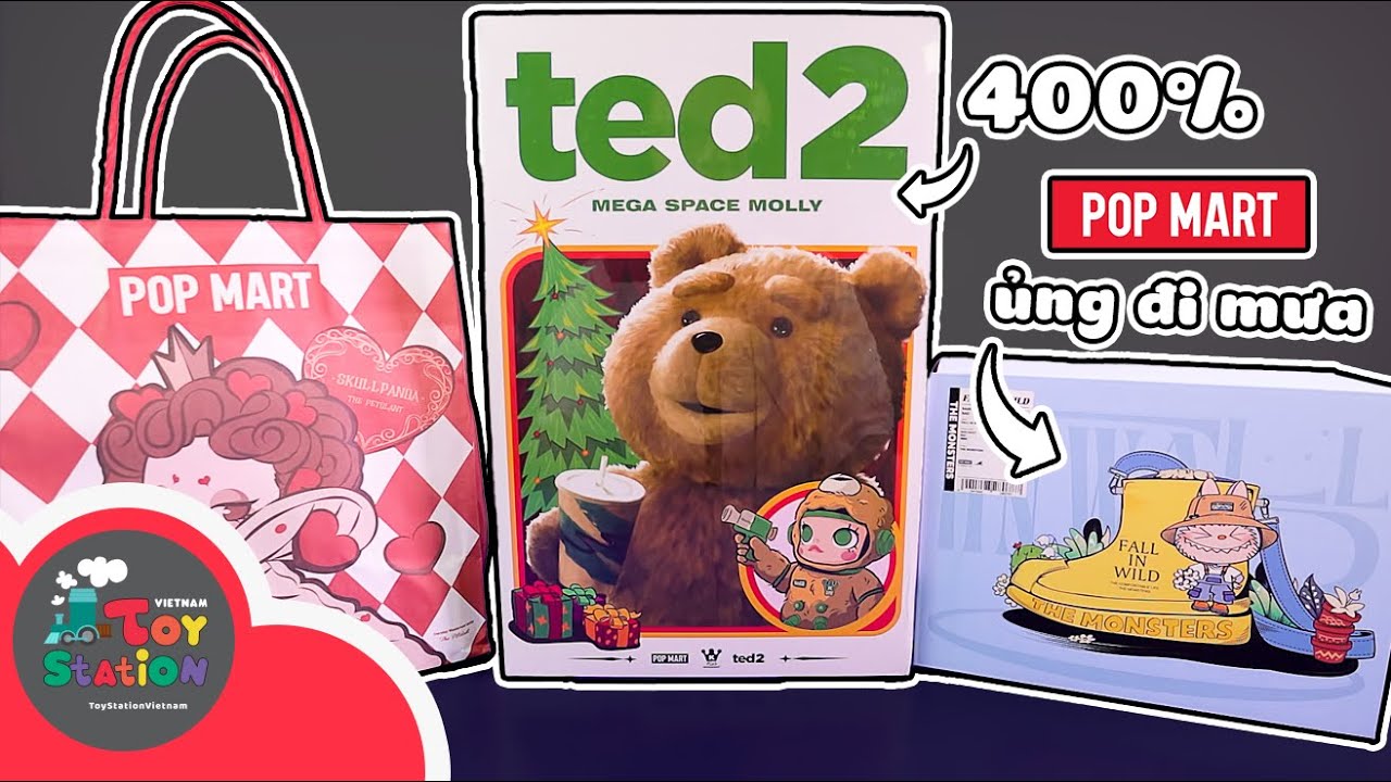 Đập hộp Mega Space Molly 400% x Ted 2, ủng đi mưa Labubu đến từ POP ...
