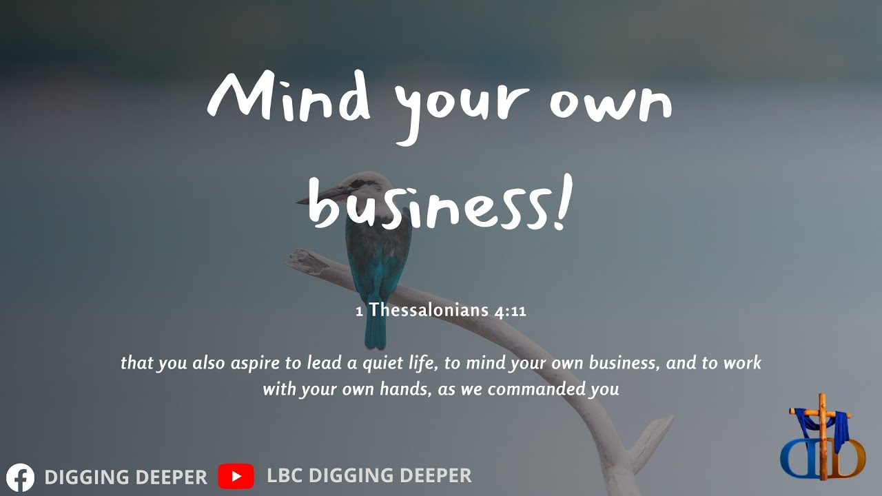 Dr. Sipho Zondi // Mind your own business | 1 Thessalonians 4:11 - YouTube