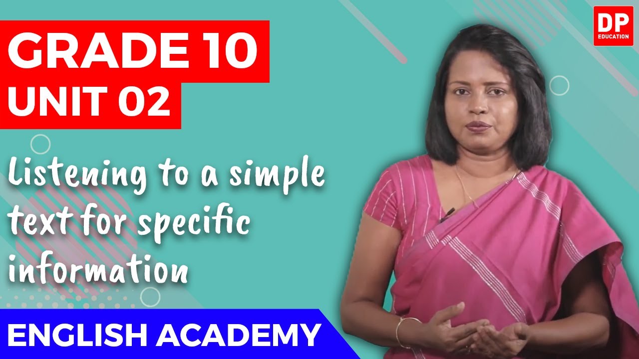 Unit 02. Lesson 1 | Listening to a simple text for specific information ...