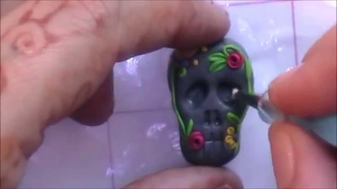 Polymer Clay Day of the Dead Inspired Skull Tutorial. HAPPY HALLOWEEN ...
