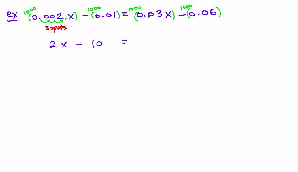 Math 9 Lesson 6.2 Removing Fractions, Decimals, and Parentheses - YouTube