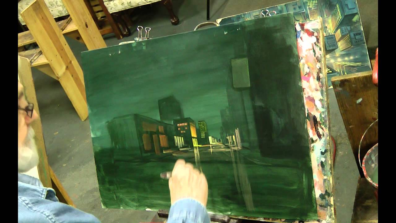 Gary Meyer demo of a raining city scene at 3Kicks Art Studio - YouTube