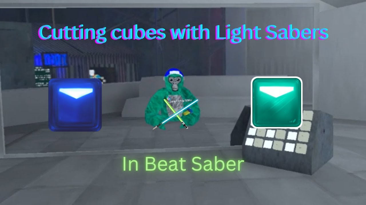 Cutting cubes with Light Sabers in Beat Saber - YouTube