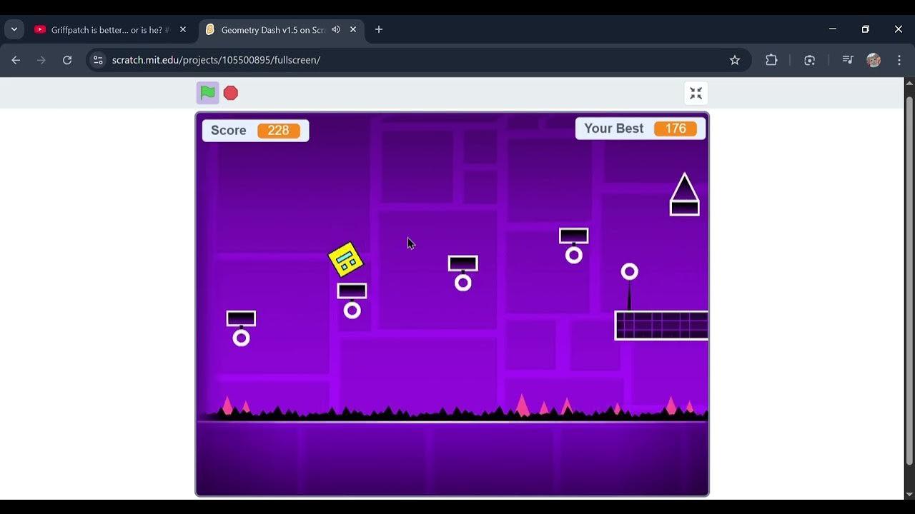 I played griffpatch's geometry dash on scratch - YouTube
