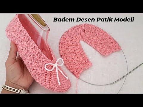 İki Şişle Badem Desen Dikişsiz Patik Yapılışı 🎀 Easy Knitting Slippers Tutorial Stitch Design