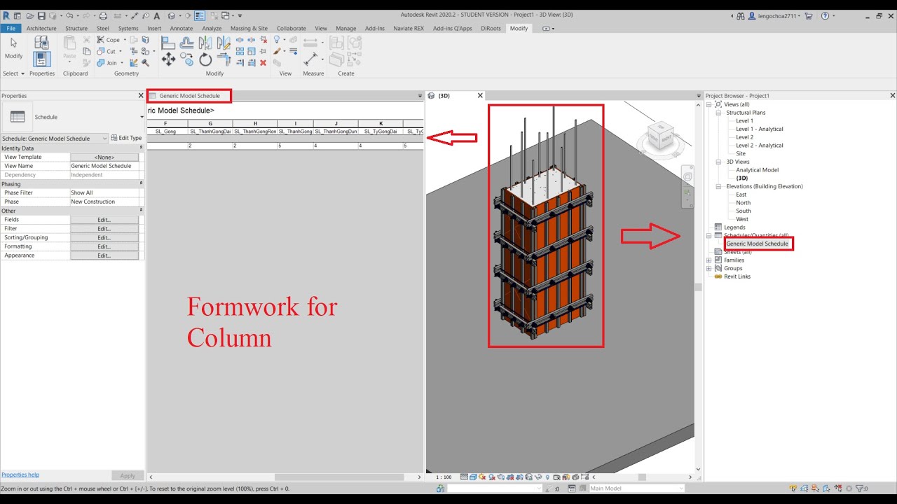Revit_Formwork for Column/Ván Khuôn cho cột. - YouTube