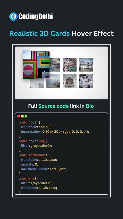 CSS Realistic 3D Cards Hover Effect - YouTube