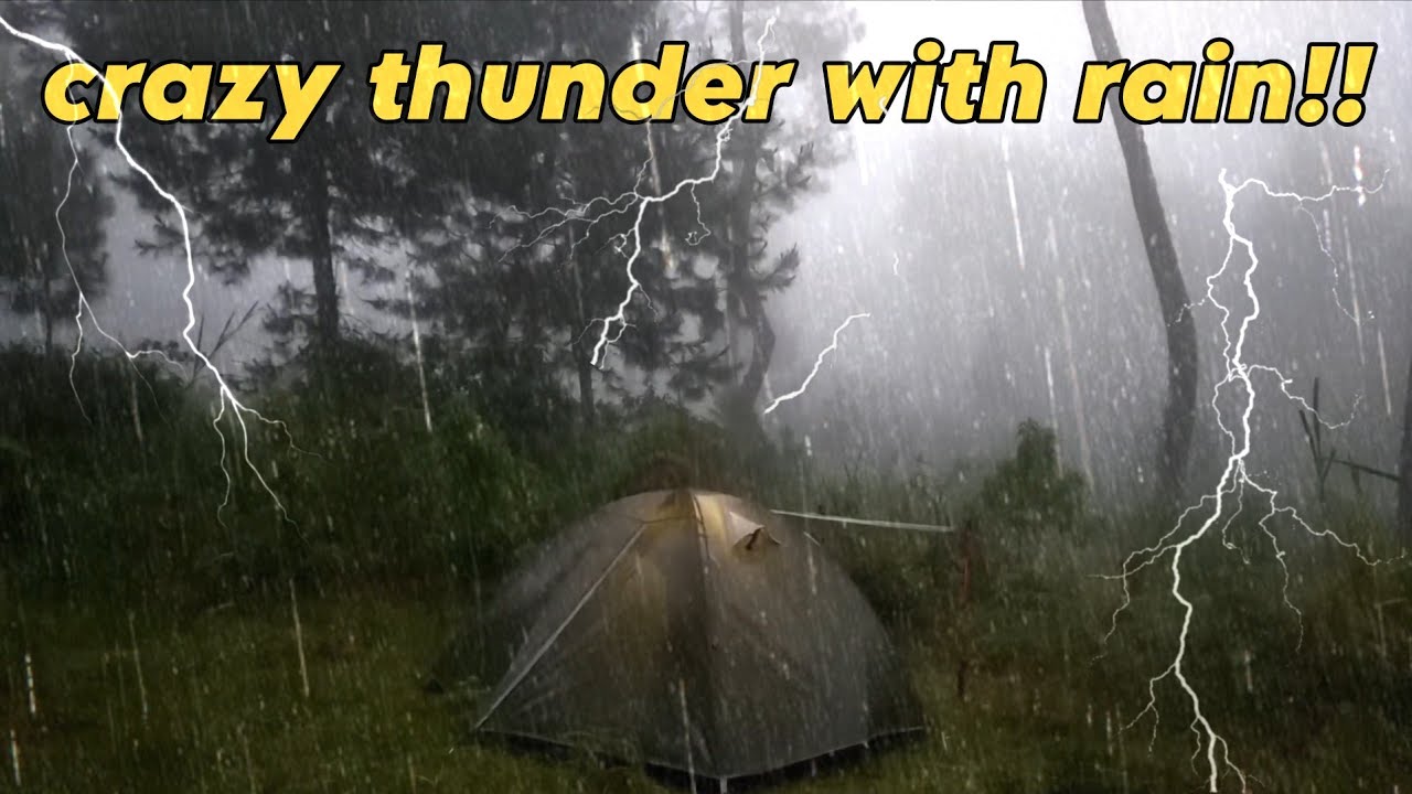 SOLO CAMPING HEAVY RAIN : Camping in Very Bad Weather, Heavy Rain ...