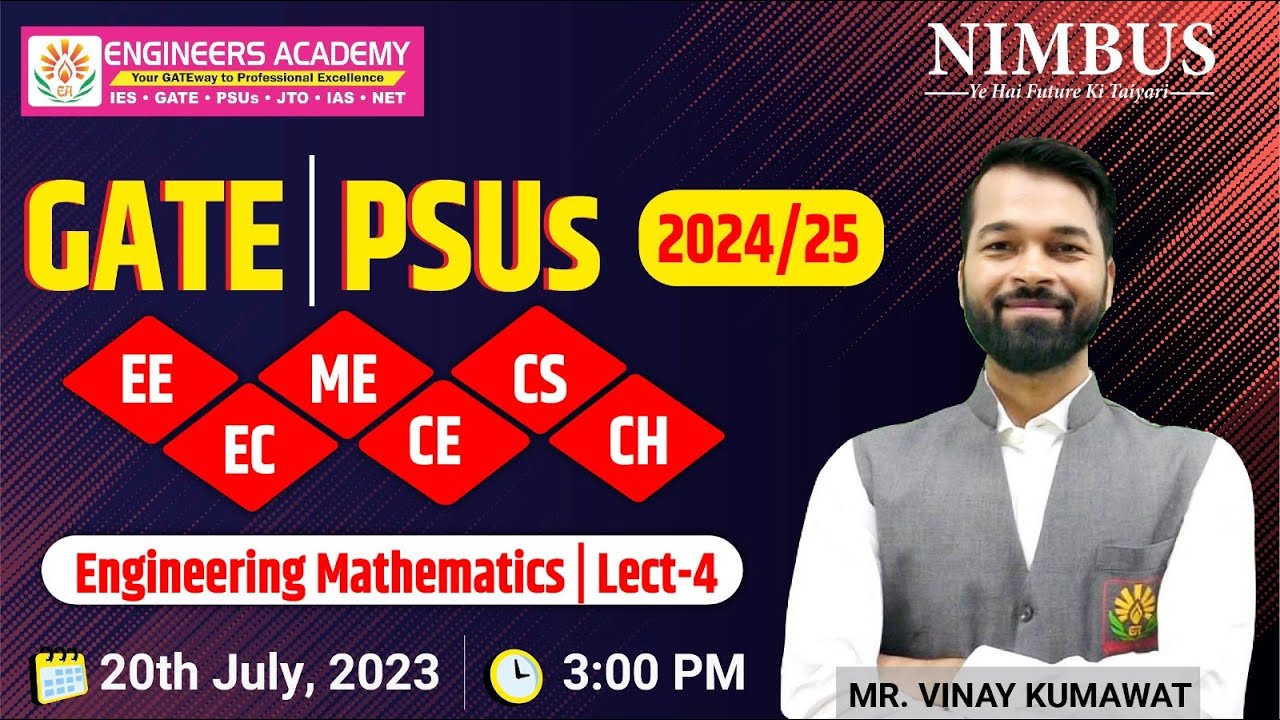Engineering Mathematics for GATE 2024-25 & PSUs 🔴 Live Class | GATE ...