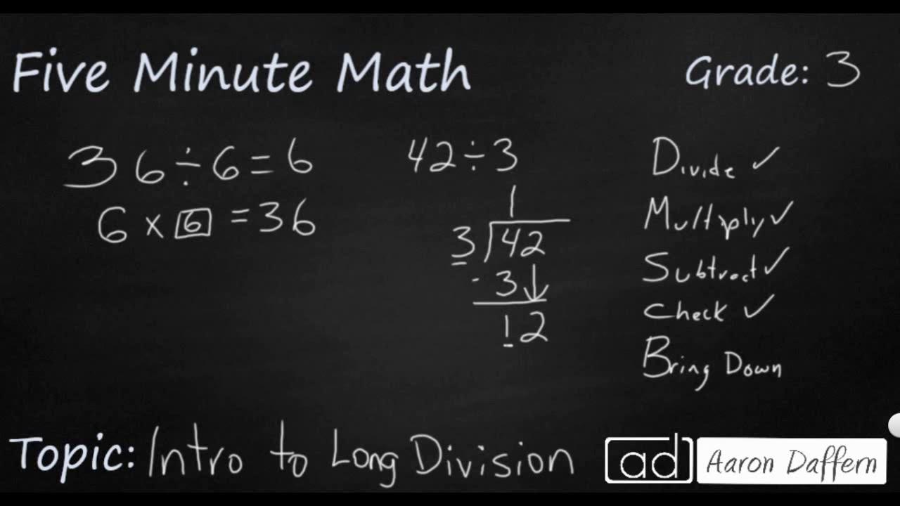 3rd Grade Math Intro to Long Division - YouTube