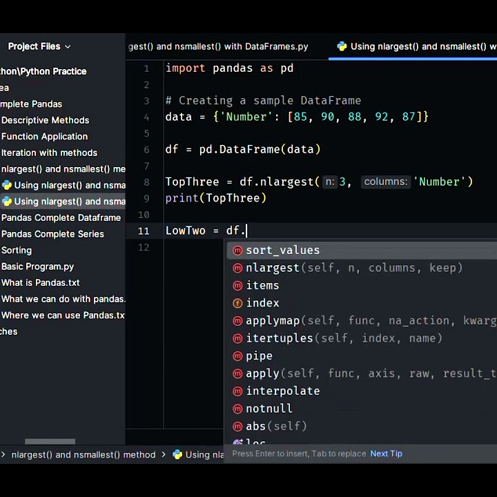 Nlargest And Nsmallest In Pandas Python Pandas Coderant2 Shorts Python Pandas Youtube