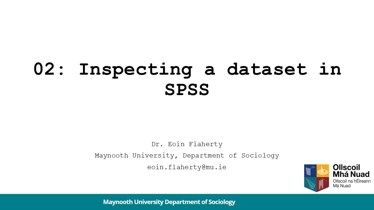 Inspecting a Dataset in SPSS - YouTube