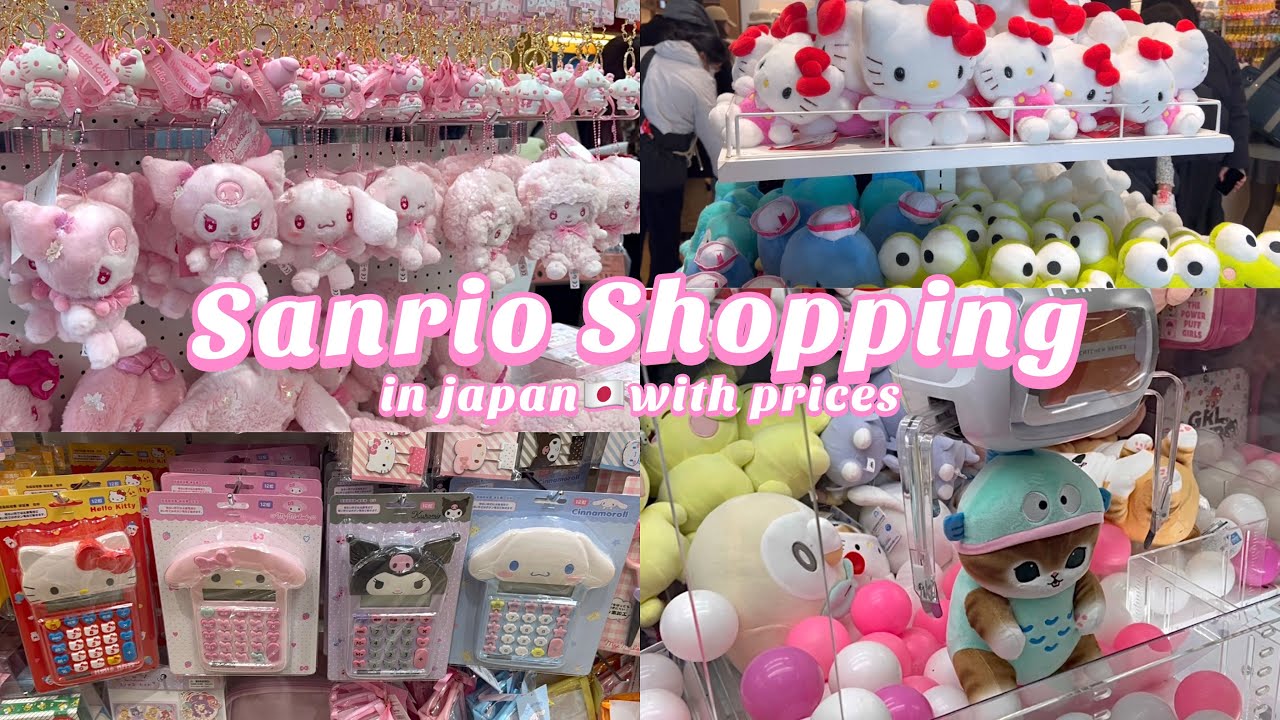 Japan shopping vlog🇯🇵Sanrio shop with prices🌸arcade,plushies,stationery ...