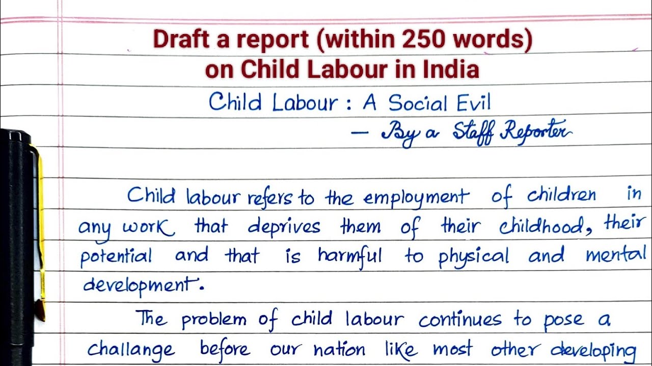 Report Writing on Child Labour #Descriptive English for competitive ...