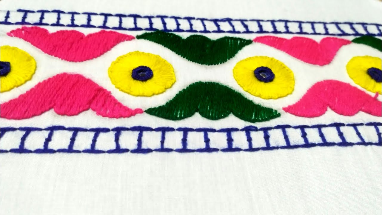 Hand Embroidery Work/Hand Embroidery For Sadi Border/sikal mirror work ...