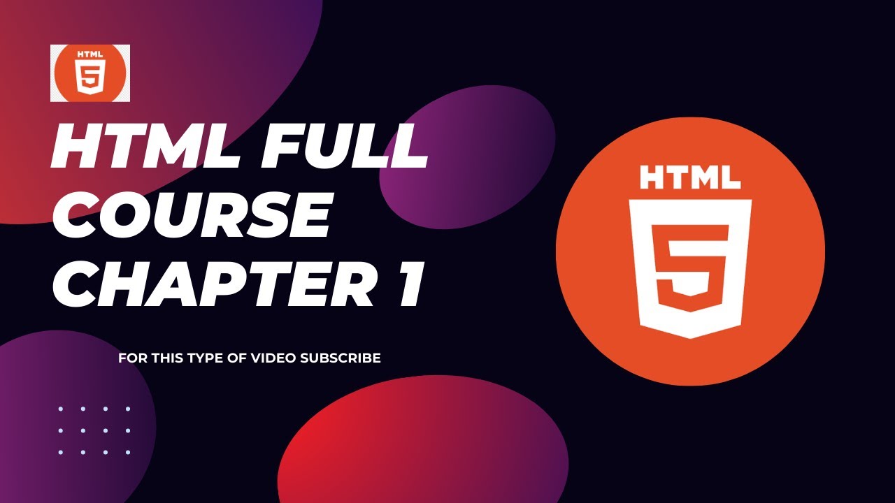 Html full course chapter 1 For this types of video subscride - YouTube