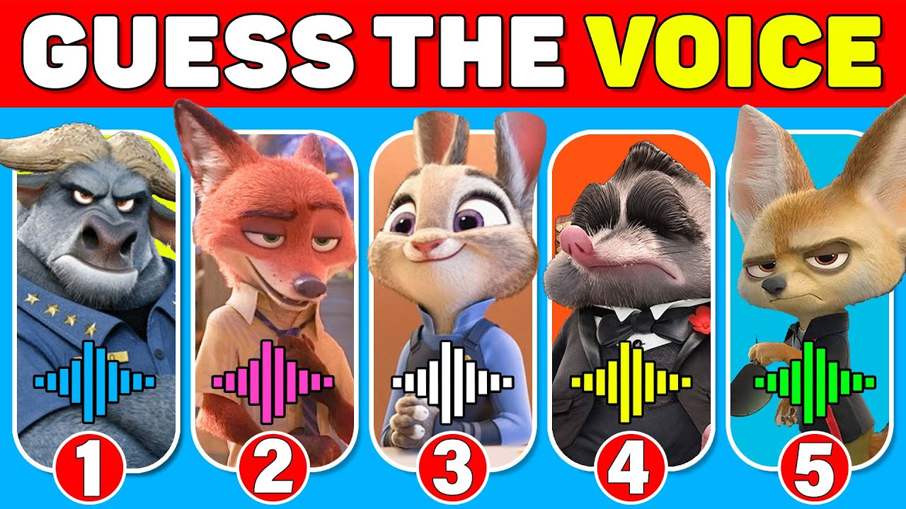 Zootopia ! Guess the Characters by Their Voice - Quiz for Fans! - YouTube