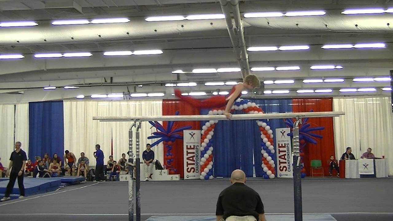 2016 LVL 6 States Logan Gossard P Bars 10 3 2nd Place - YouTube