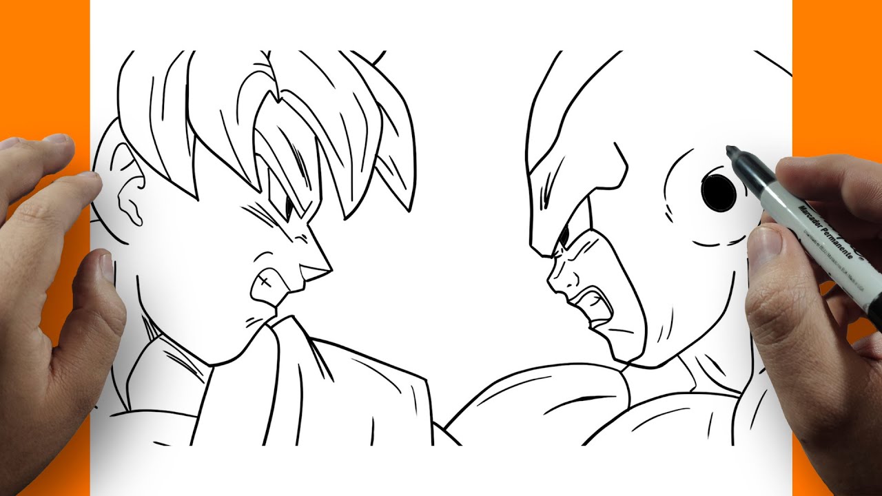 How to Draw Goku vs Frieza Step by Step EASY - YouTube