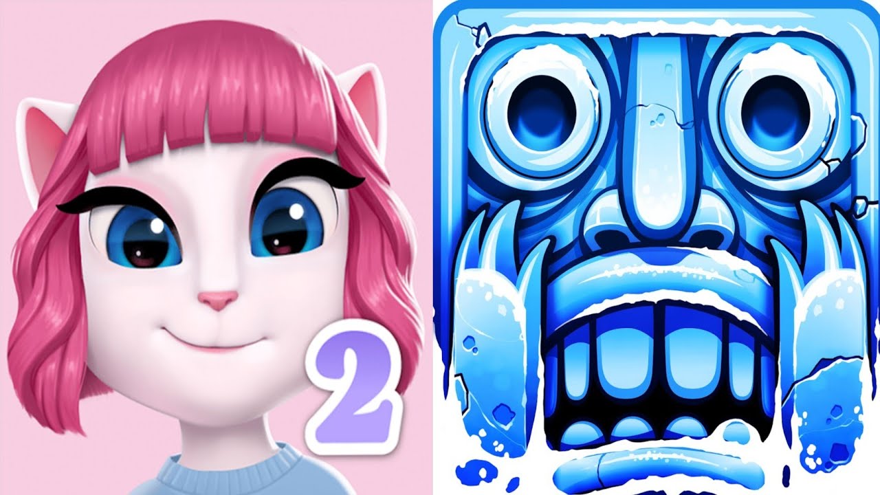 My Talking Angel 😇 2 vs Temple Run 2 - Full Screen Gameplay Walkthrough ...