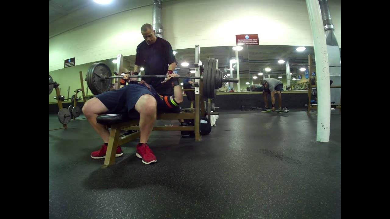 350 pound bench at 148 pound bw with Ram - YouTube