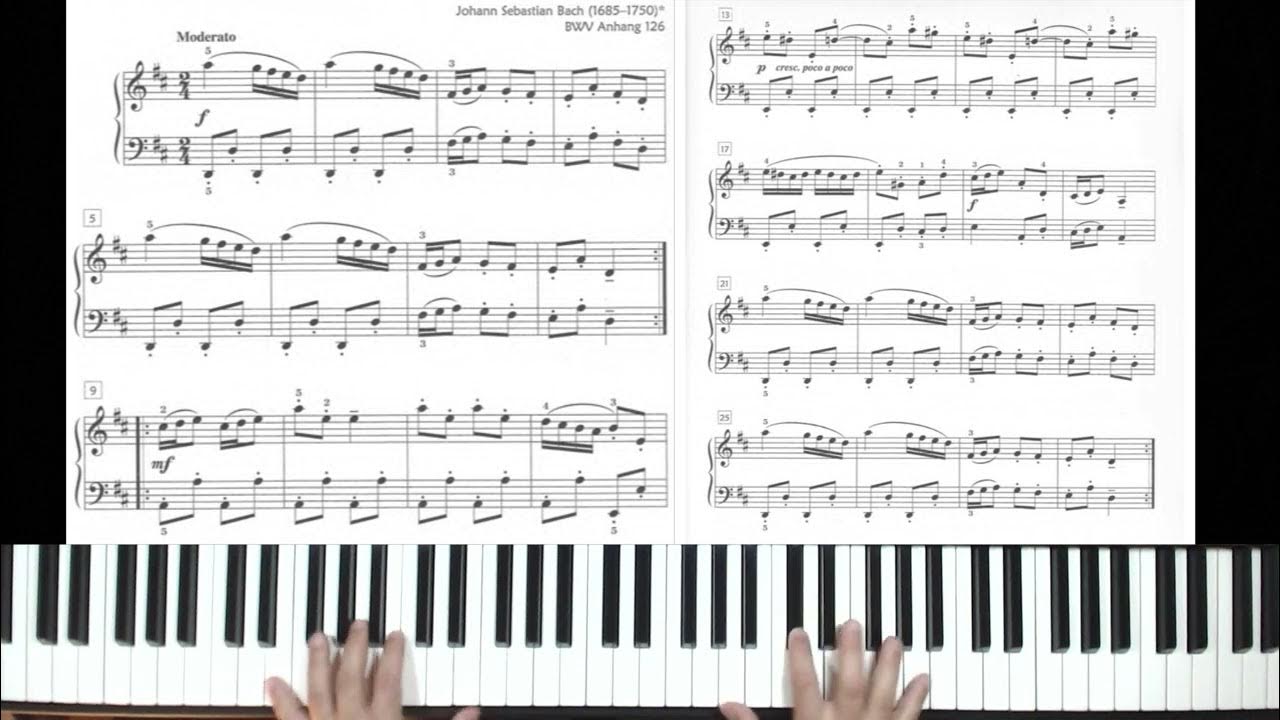 J. S. Bach - Musette in D Major - piano tutorial by Antonio De Angelis ...