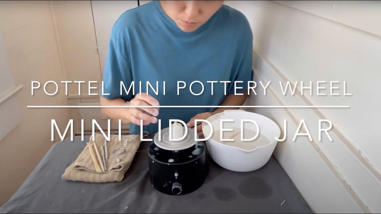 POTTEL Mini Pottery Wheel Tutorial 6 -- Mini Lidded Jar - YouTube