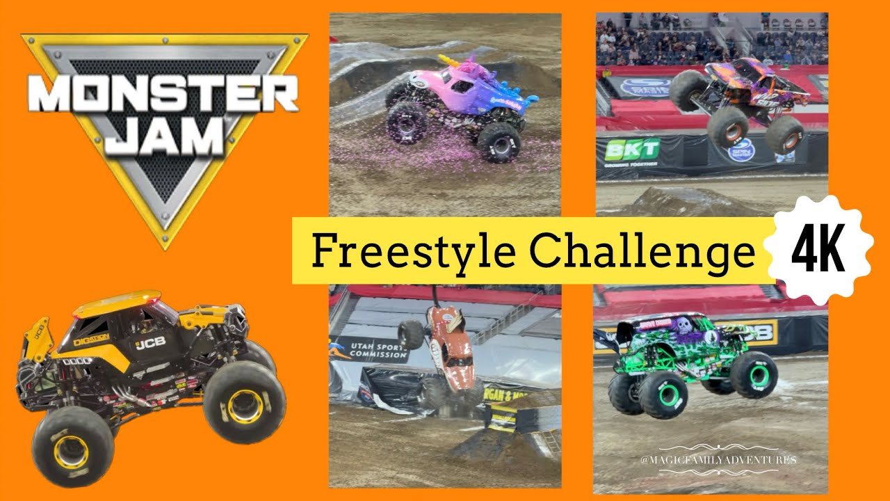 🛞 [4K] MONSTER JAM FREESTYLE FRENZY at SoFi Stadium! | Stadium Series ...