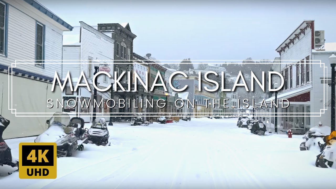 Riding a Snowmobile on Mackinac Island ️ A WINTER WONDERLAND! - YouTube