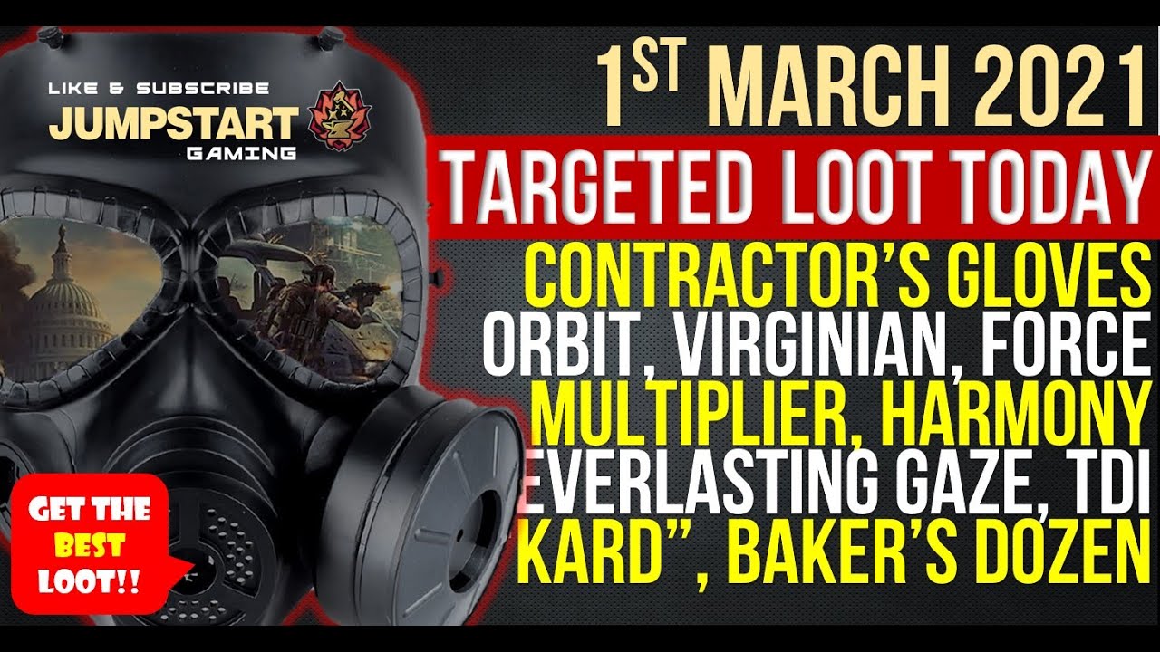 THE DIVISION 2 | NEW TARGETED LOOT TODAY | MARCH 1, 2021 | *TDI KARD ...