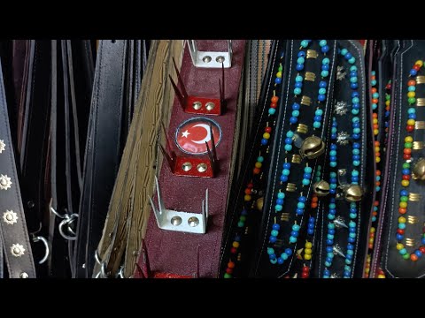 Geniş deri zilli tasma - (Gaziantep Saraciye)