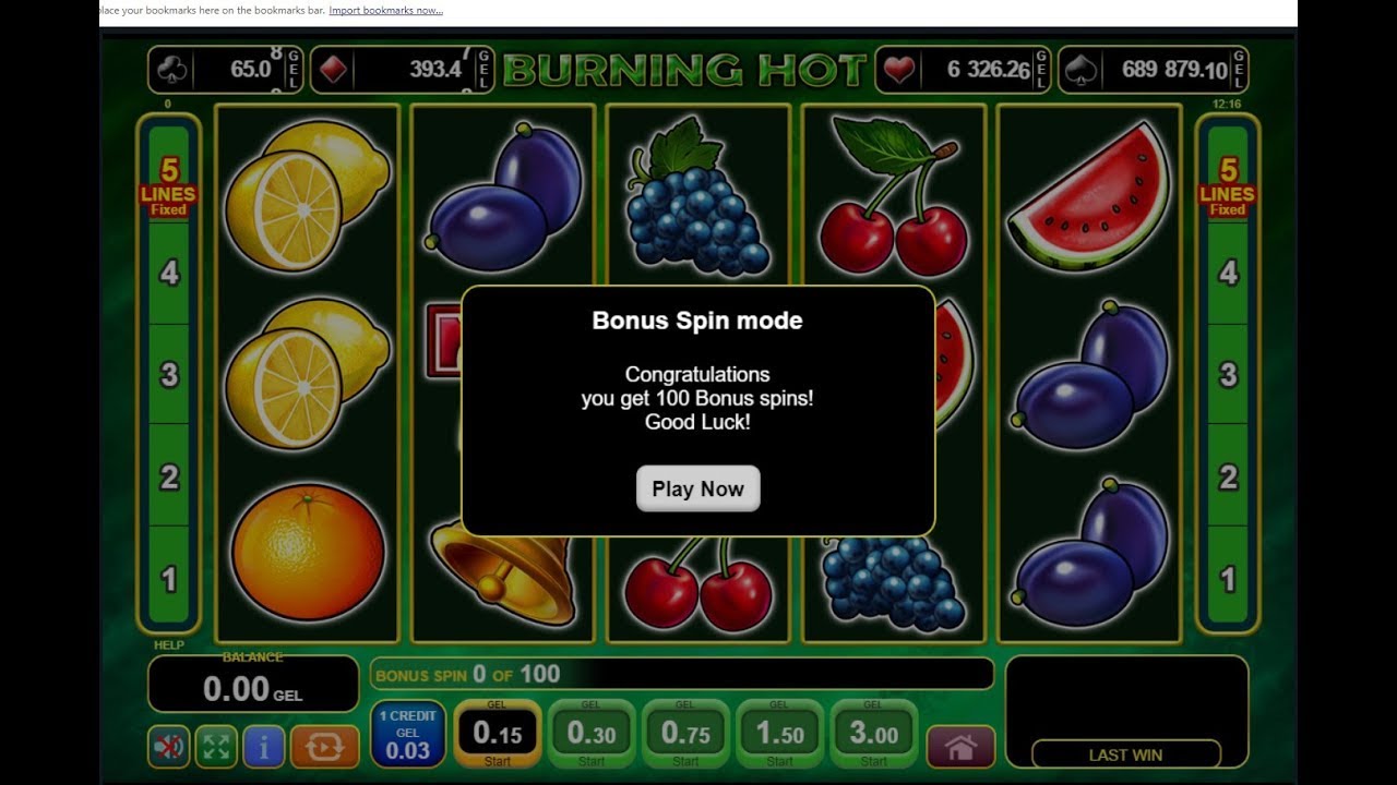 100 FREE SPINS - 5 BURNING HOT - Burning Hot Online Casino Slot Machine ...