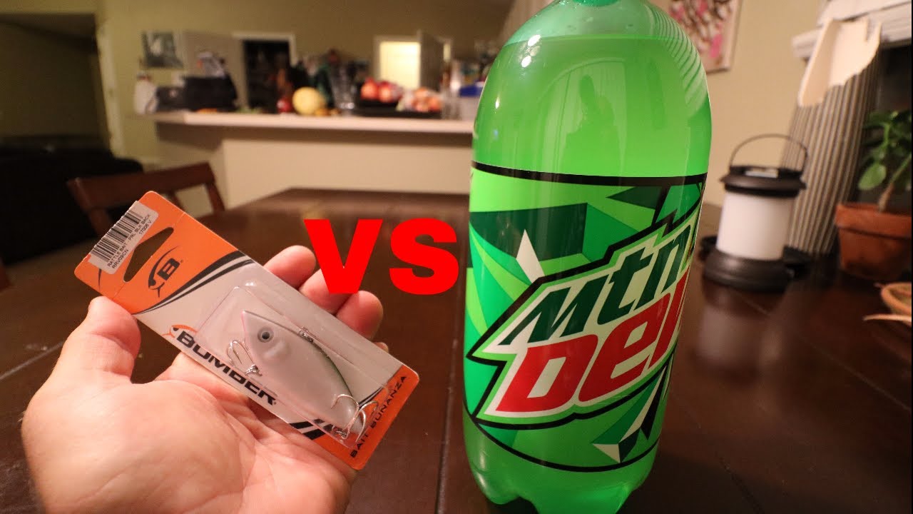 Fishing Lure VS Mountain Dew !! - YouTube