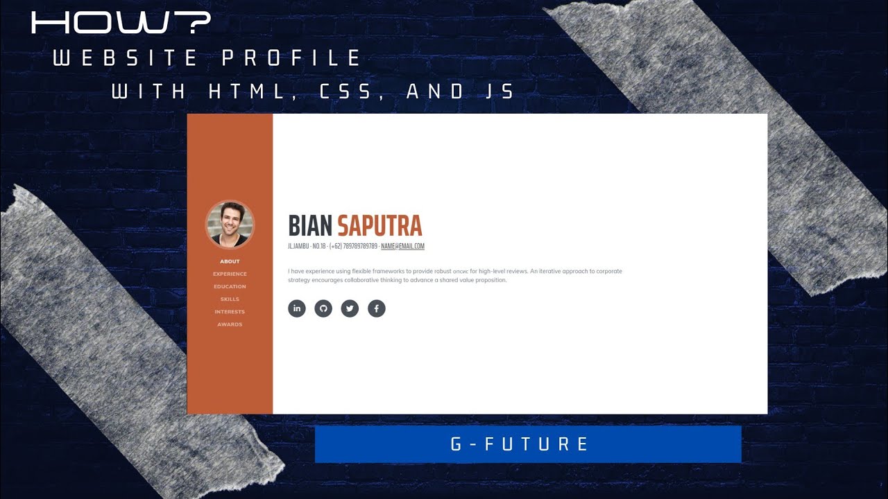 Membuat Web Profile Pribadi Html And Css And Js Youtube