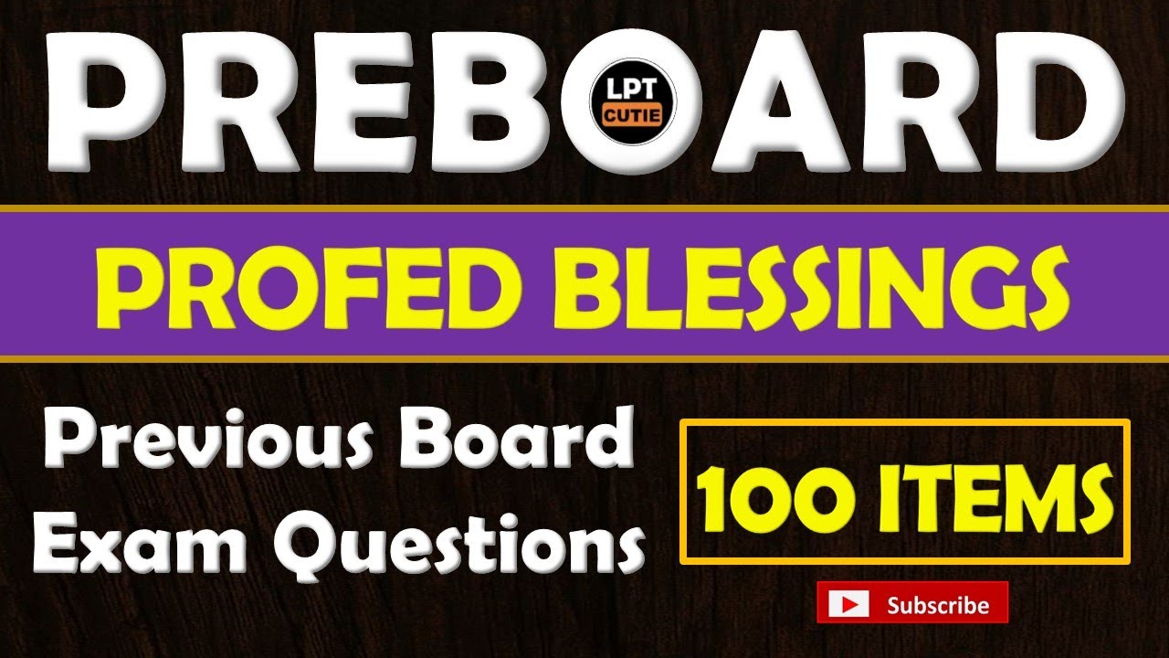 100 ITEMS I BLESSINGS PROFED - ACTUAL LET QUESTIONS I March 23, 2025 ...