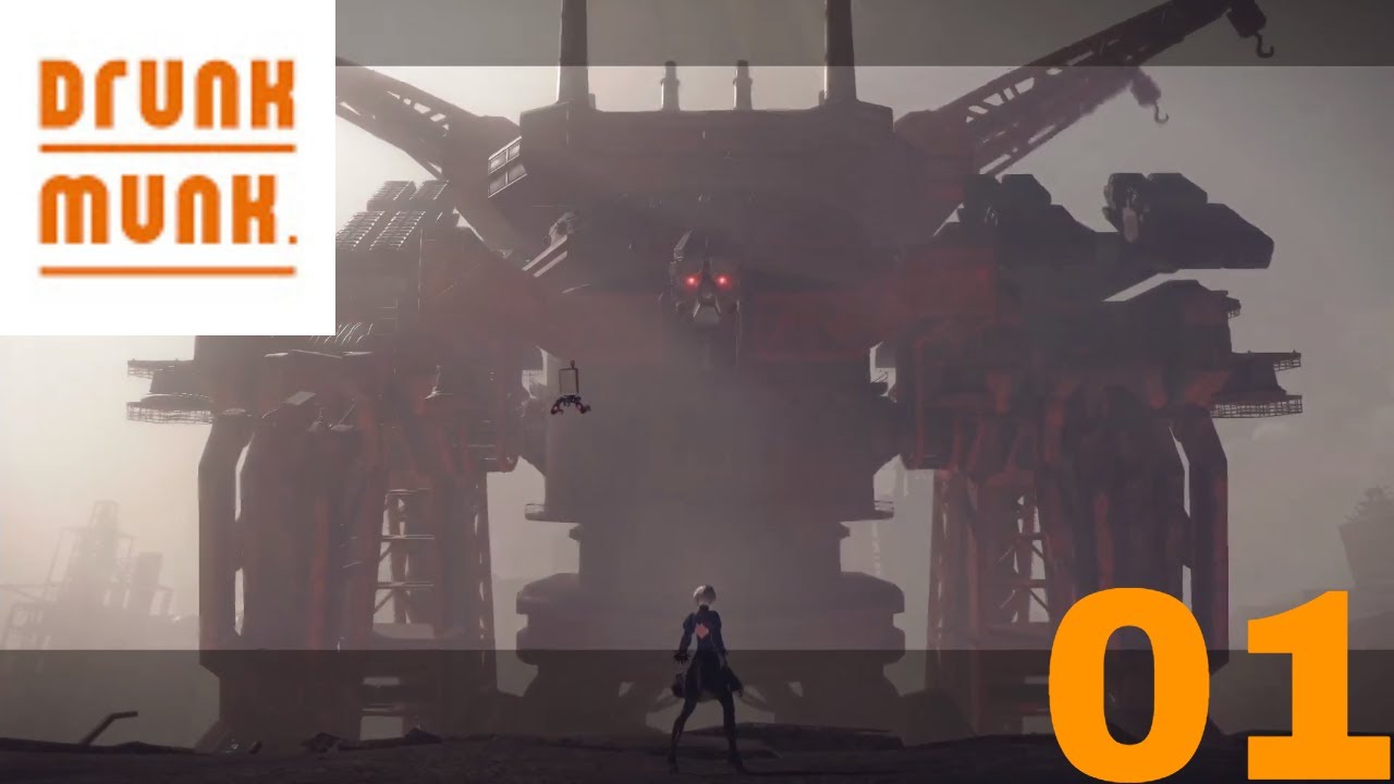 NieR : Automata No Commentary Part 1: Giant Robot Boss - YouTube