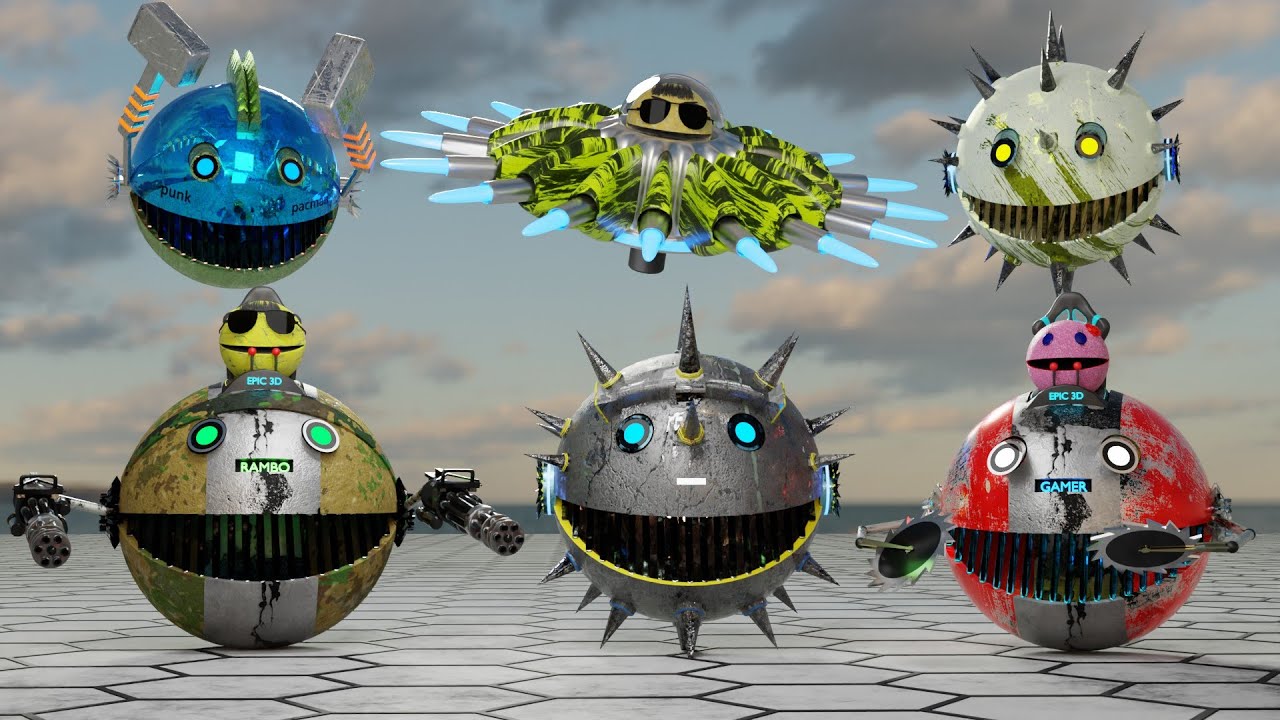 Pacman vs Robot Pacman & Monster Pacman - Best Adventures - YouTube