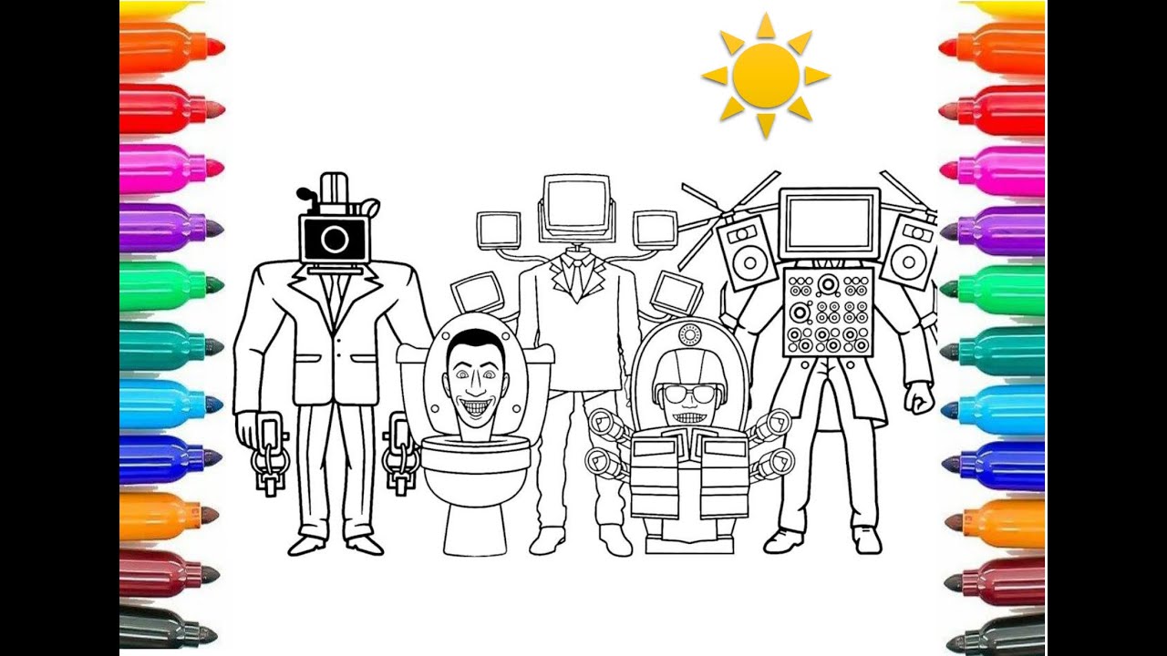 SKIBIDI TOILET Coloring Pages - Сolor Titan CINEMAMAN & Titan CAMERAMAN ...
