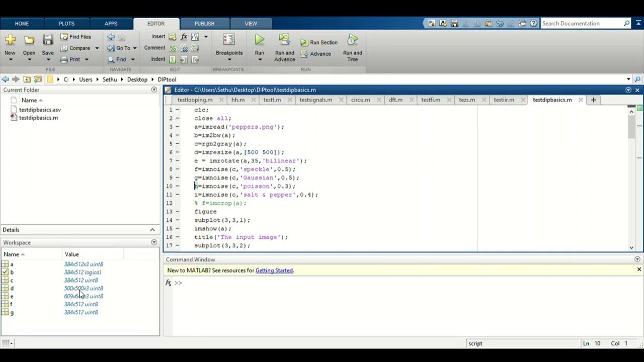 MATLAB based Image processing Basic commands in Tamil - YouTube