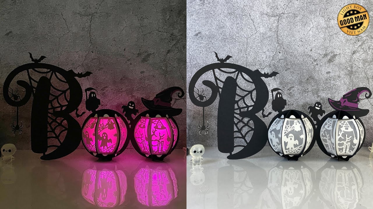How To Make Paper Cut Lantern BOO - YouTube