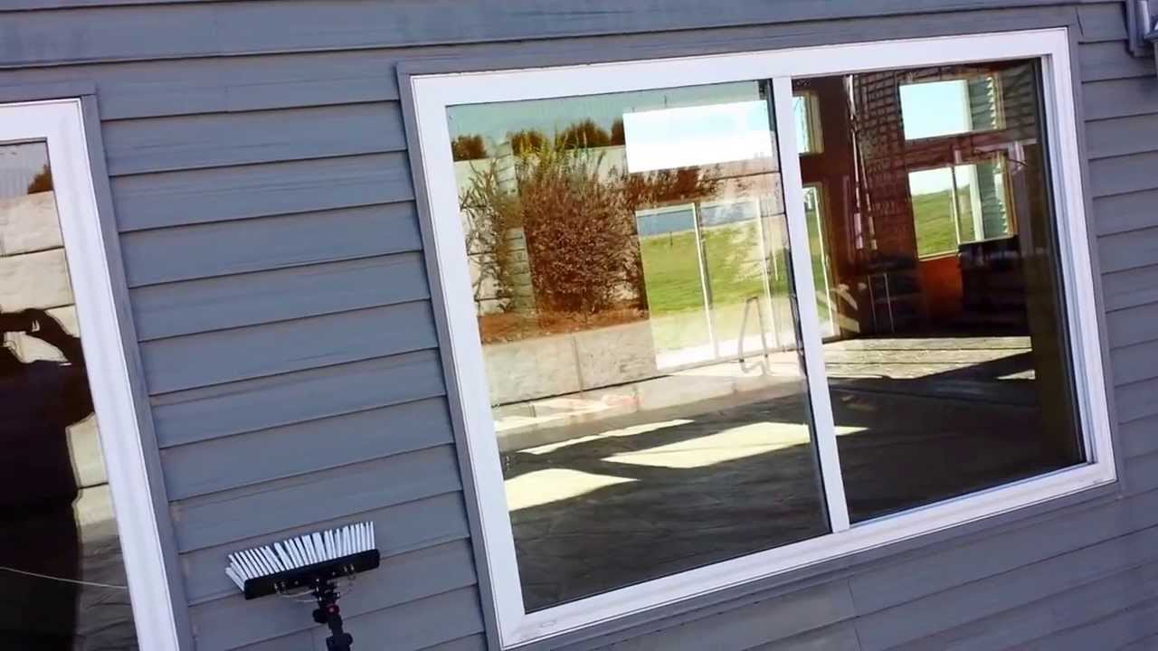 Cold weather window cleaning with water fed pole? - YouTube