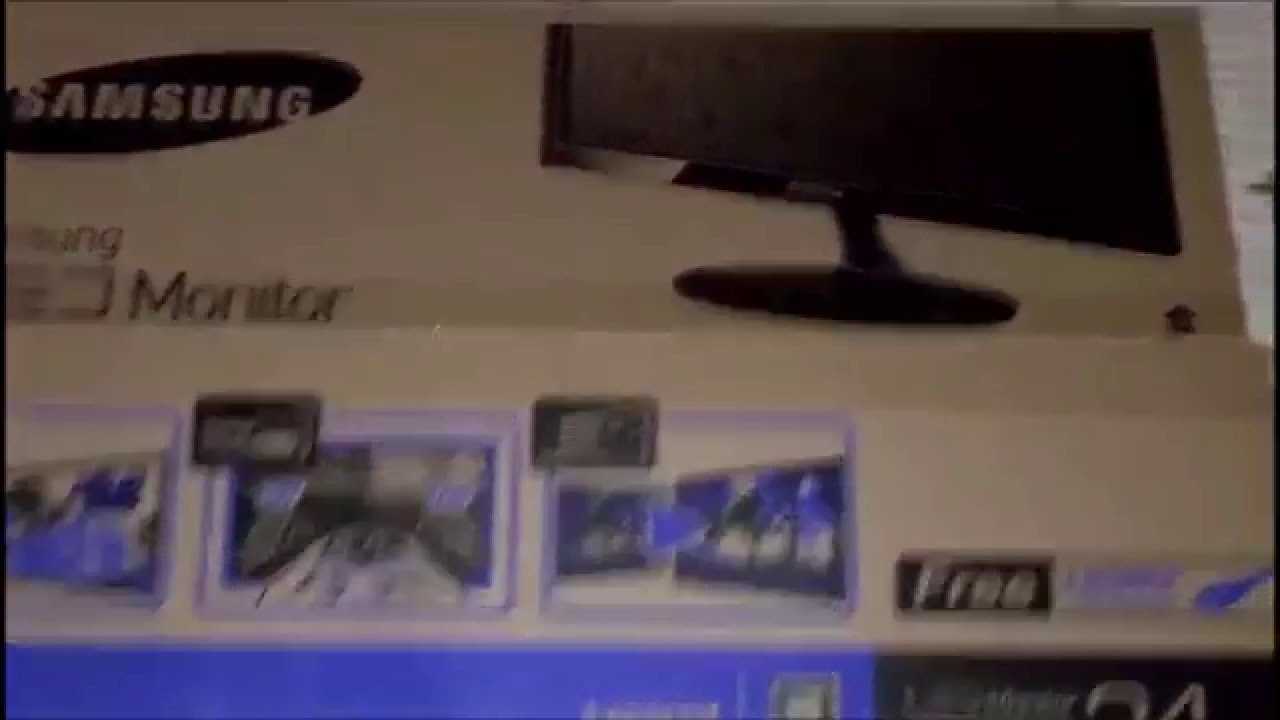 unboxing monitor samsung 24'' LED S24D340H - YouTube