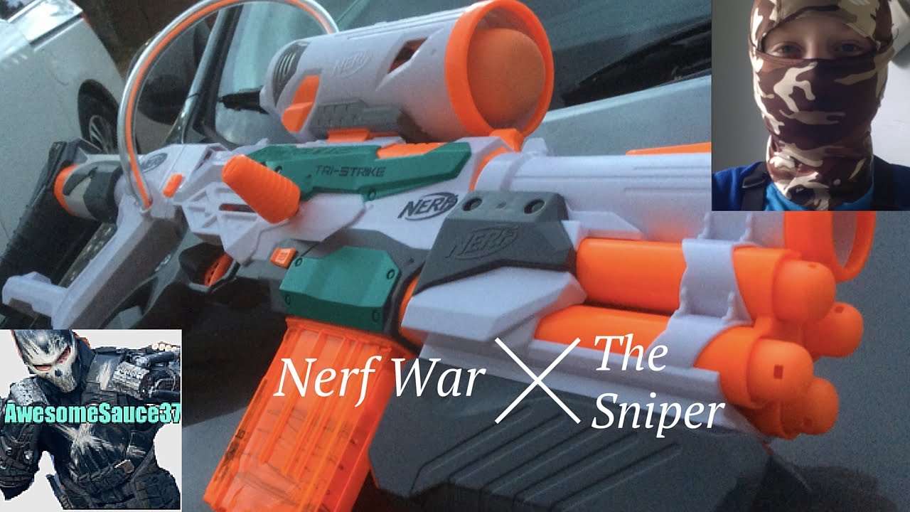 Nerf War: The Sniper w/PD - YouTube